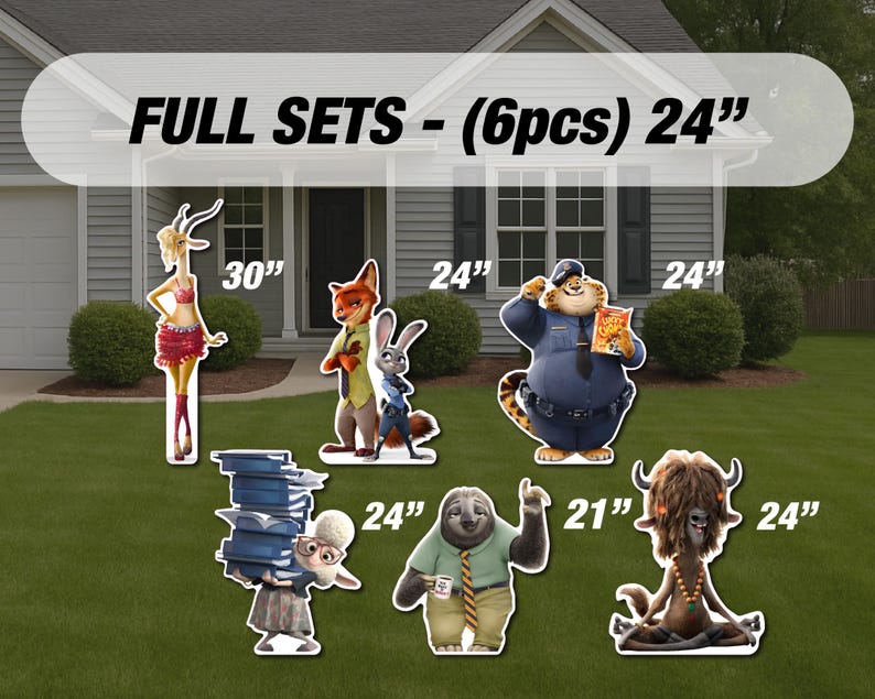 Zootopia Themed Birthday Party Cutouts, Decorations, Centerpieces, Lawn ...