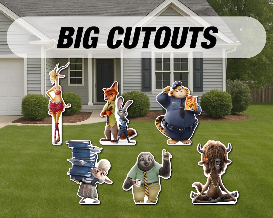 Zootopia Themed Birthday Party Cutouts, Decorations, Centerpieces, Lawn ...