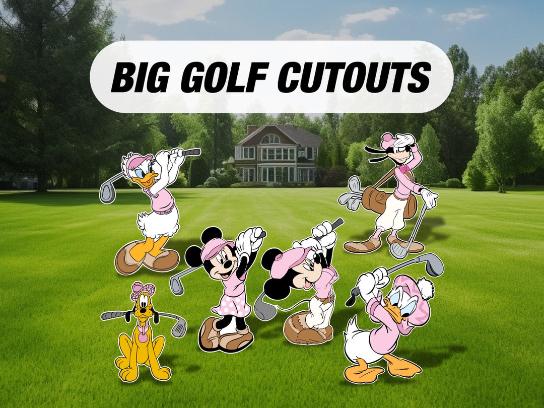 Pink Mickey Mouse Golf Themed Golf Party Cutouts, Decorations ...