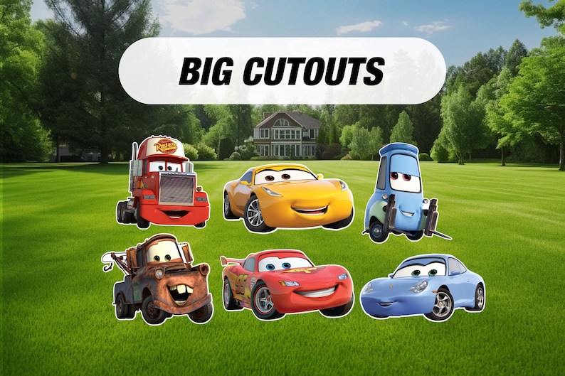 Cars Cutout Decorations, Cars Cutouts, Centerpieces, Standee, Birthday ...