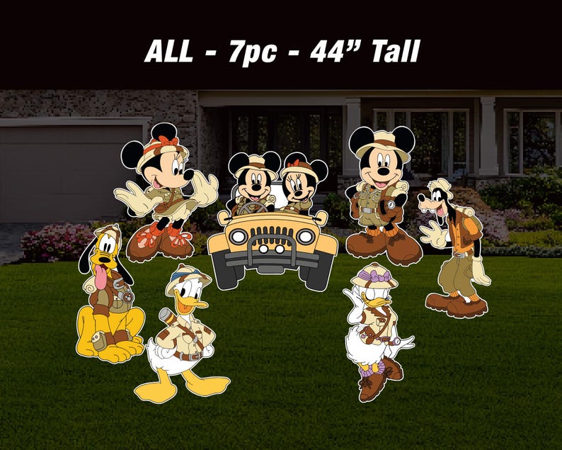 Mickey Mouse Safari Themed Birthday Party Cutouts, Decorations ...