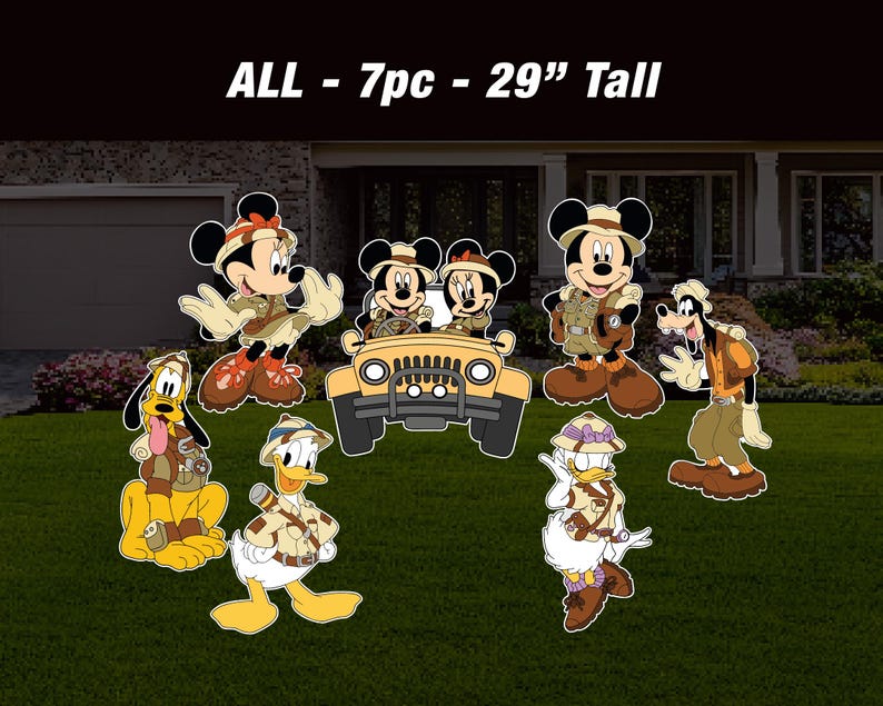 Mickey Mouse Safari Themed Birthday Party Cutouts, Decorations ...
