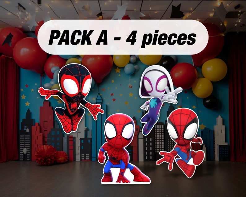 Spidey and Friends Birthday Party Cutouts, Decorations, Centerpieces ...