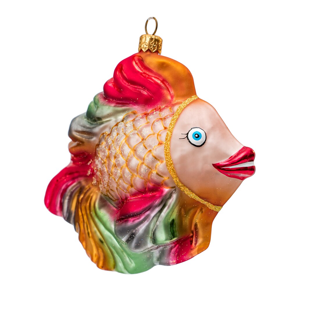 Rainbow Fish Glass Ornament – Handmade Hand-painted Christmas ...