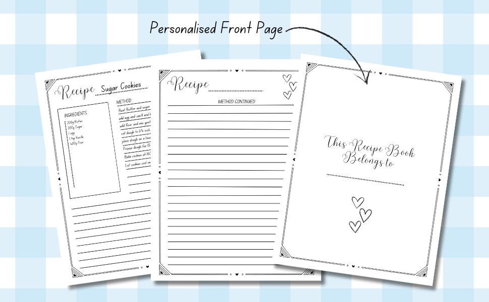 PRINTABLE Recipe Page Template, Recipe Card, Blank Recipe Sheet to ...