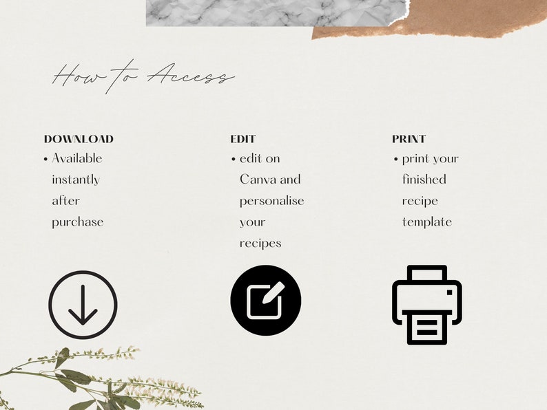 RECIPE TEMPLATE, Printable Recipe Template/editable Recipe Sheet to ...