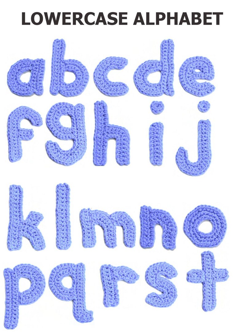 Crochet Pattern Uppercase Alphabet, Lowercase Alphabet, Numbers and ...