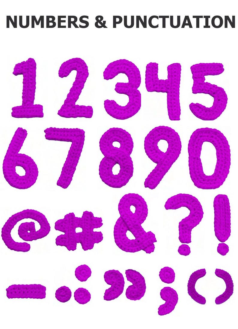 Crochet Pattern Uppercase Alphabet, Lowercase Alphabet, Numbers and ...
