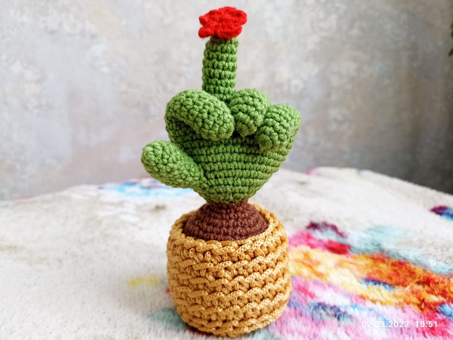 Crochet Cactus Hand Pattern, Middle Finger Cactus, Victory Cactus, Rock ...