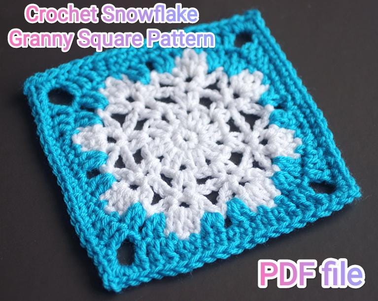 Crochet Snowflake Granny Square Pattern, Easy Crochet Snowflake ...
