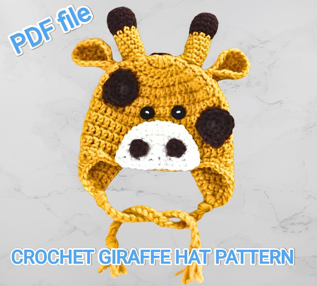 Crochet Giraffe Hat Pattern, Kids Crochet Giraffe Hat, Giraffe Hat for ...