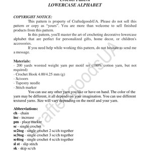 Crochet Pattern Lowercase Alphabet, Crochet Pattern Letters, Crochet ...