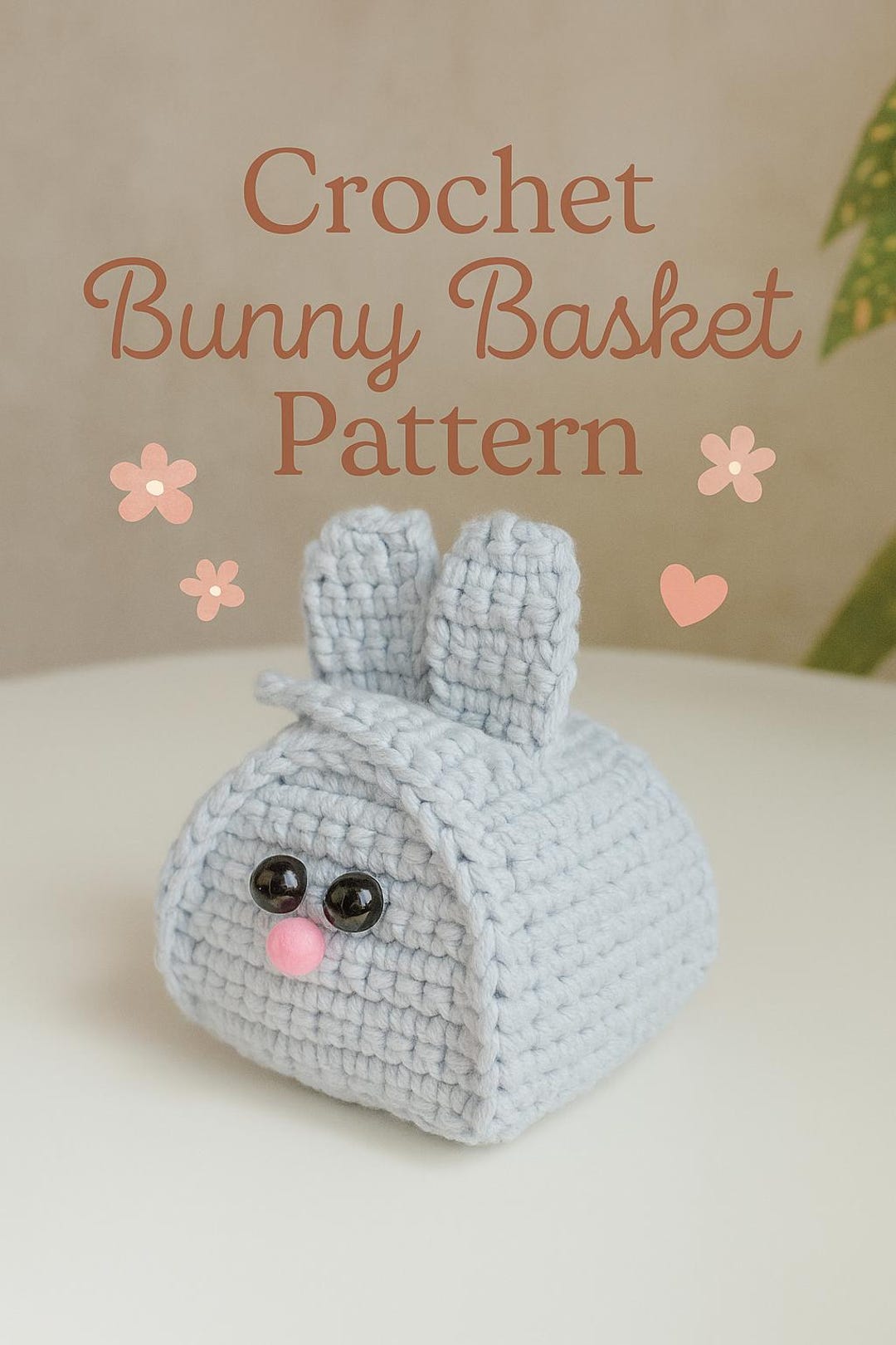 Mini Crochet Bunny Baskets Pattern, Crochet Easter Bunny Basket for ...