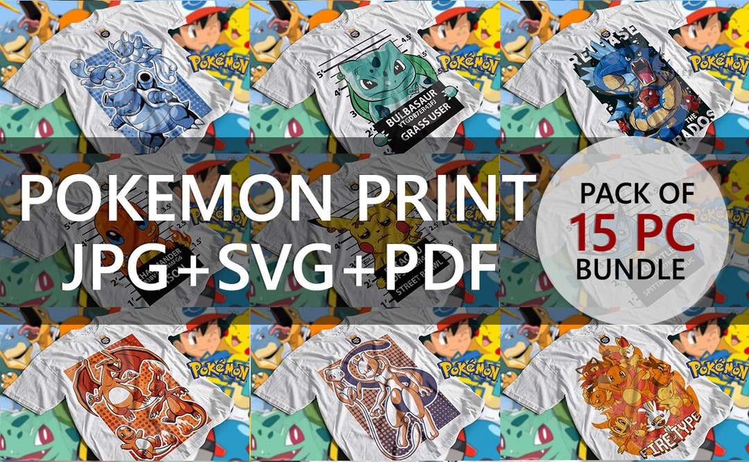 Pack of 15 Anime Print Bundle, Svg, Png, Jpg, Pdf for DTG , DTF ...