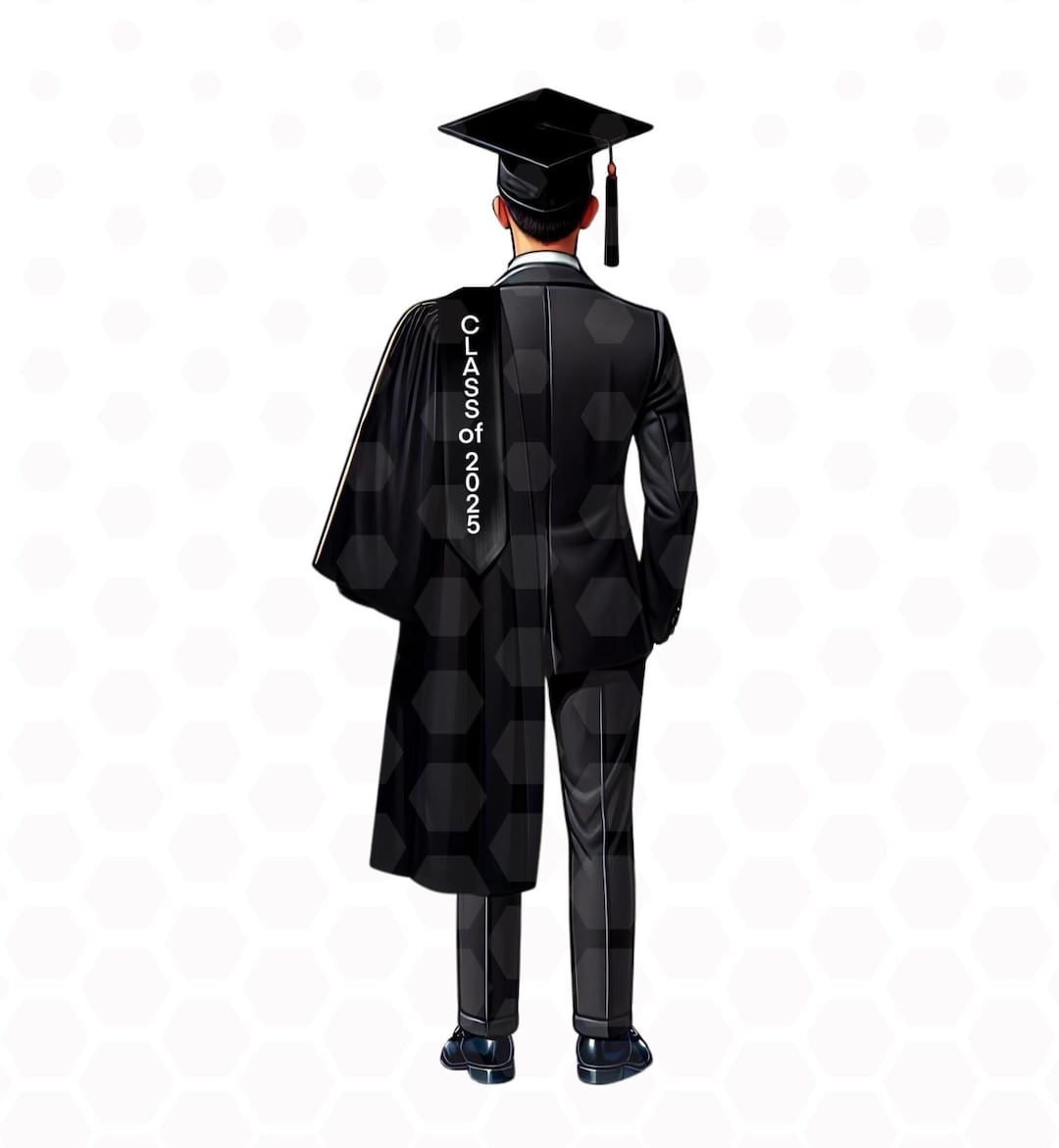 Graduation Guy Digital Art | Black Suit Graduate Clipart | Class of ...