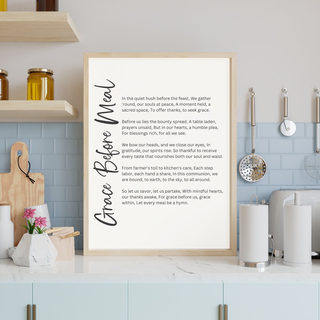 PRAYER Digital Print Mealtime Prayer Saying Grace Before Meal Poem ...