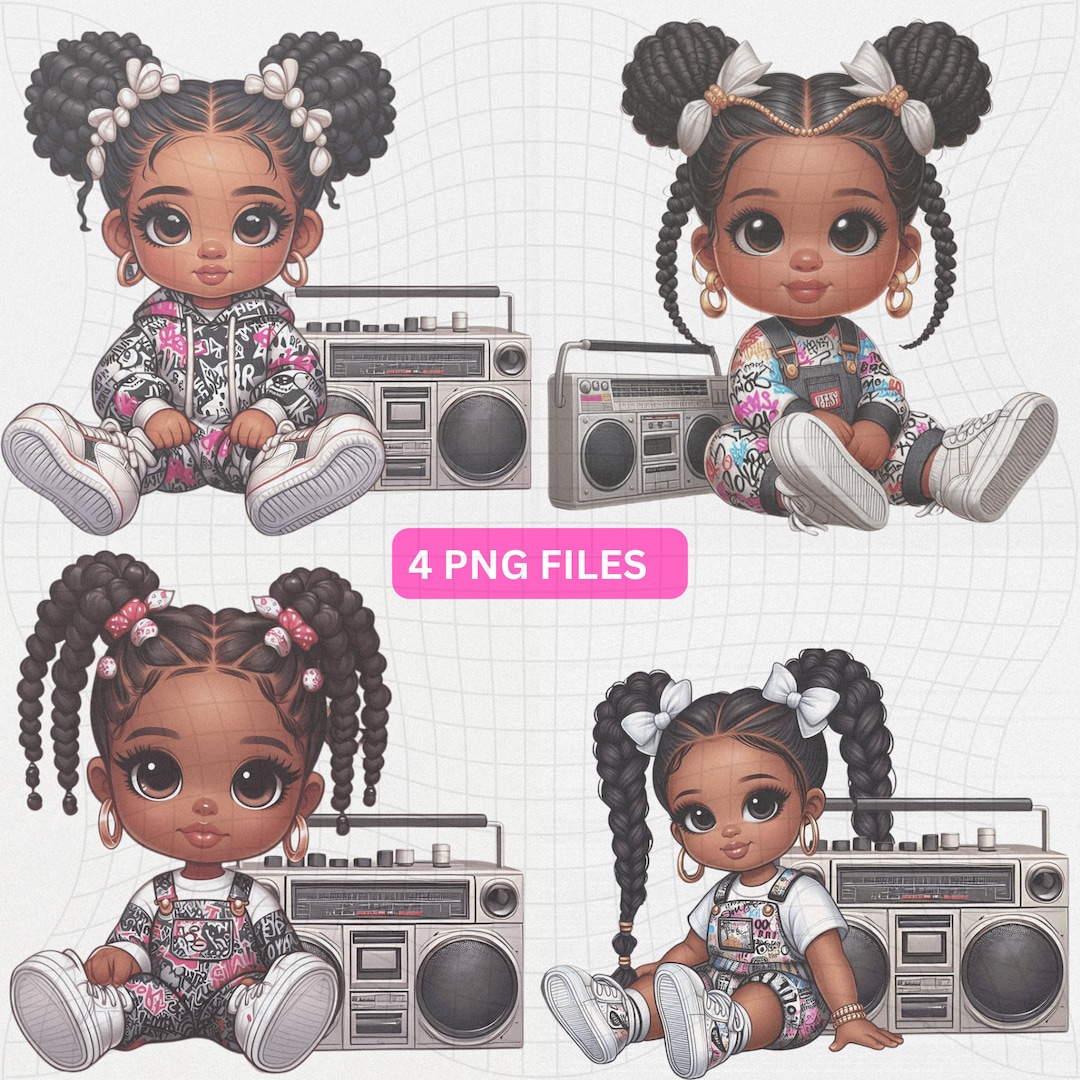 Gender Reveal Team Girl Graffiti Hip Hop Era Little Black Girl Birthday ...