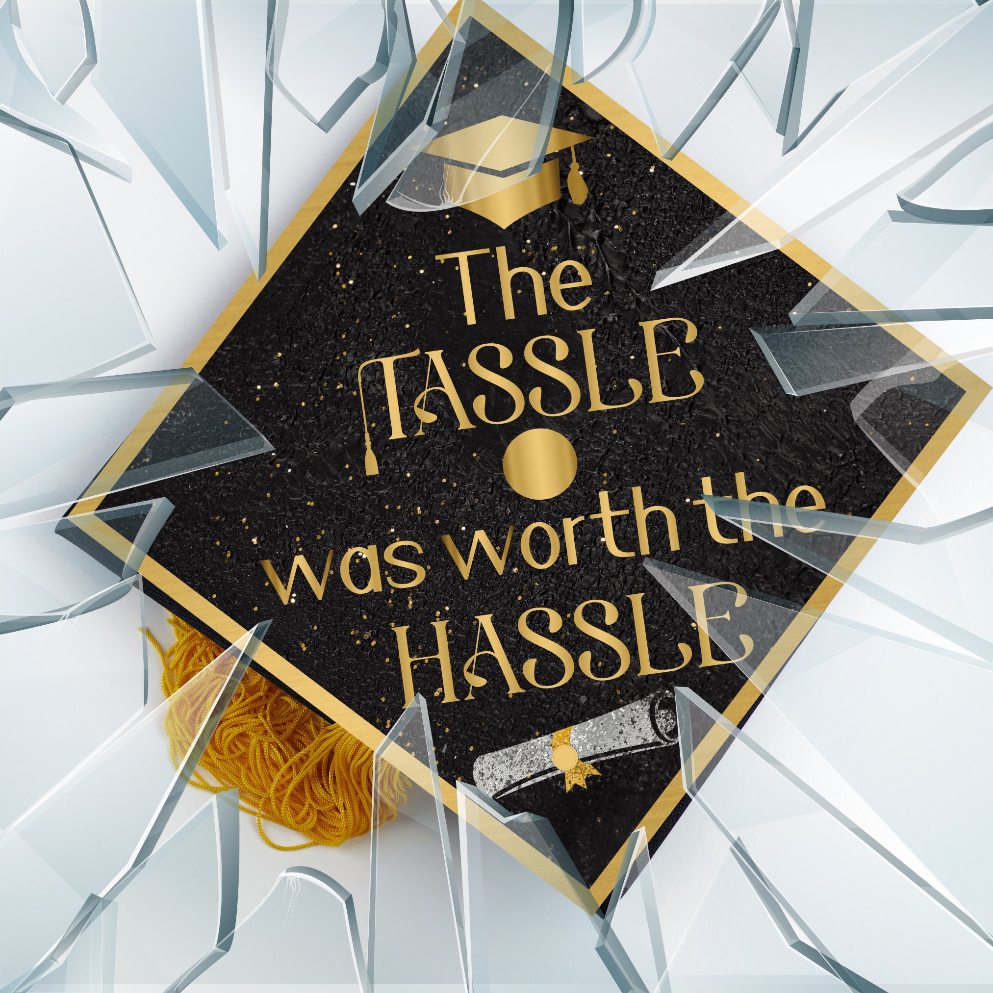 Graduation Cap Topper Digital Print DIY Graduation Cap Topper, Faux ...