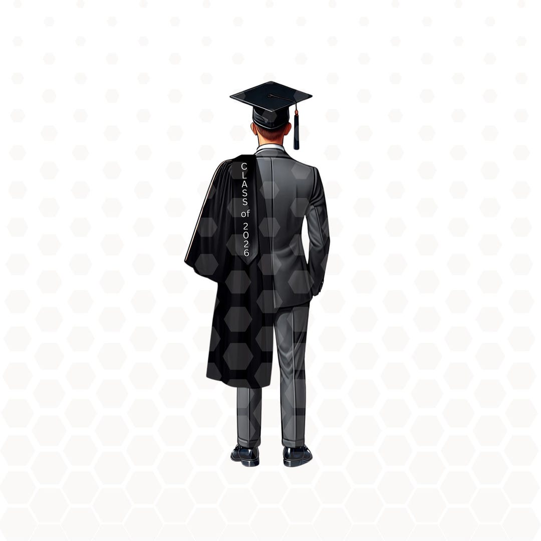 Class of 2026 Graduate PNG | Male Illustration Ginger Hair (digital ...