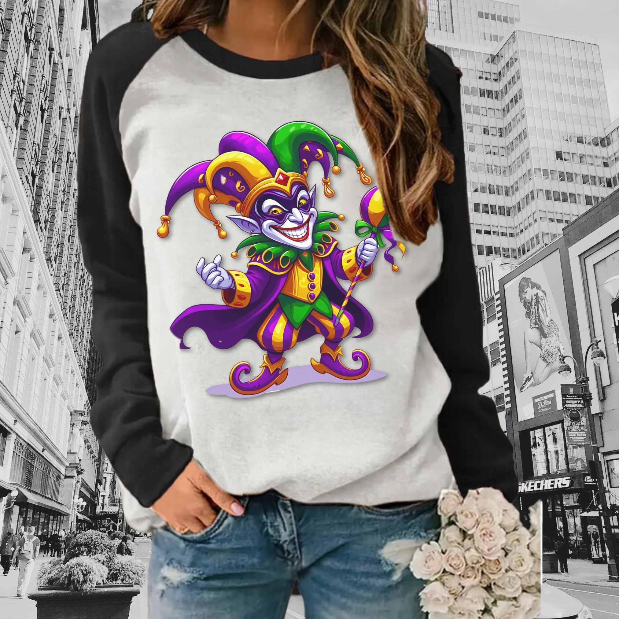 Mardi Gras Jester Art-colorful Playful Carnival Decor for Festive ...