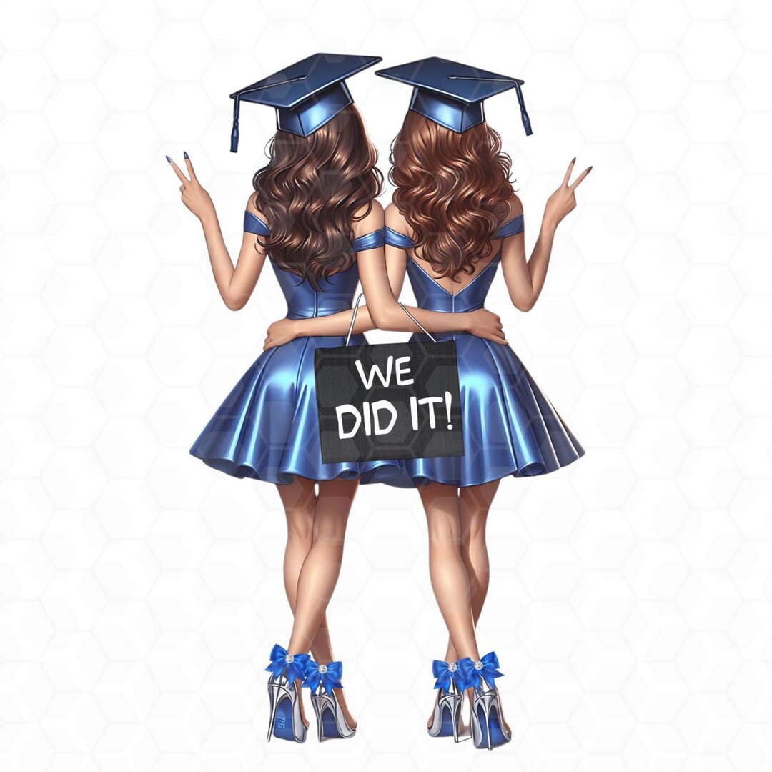 Clip Art Graduation Girl Double Graduation Clipart High School College ...
