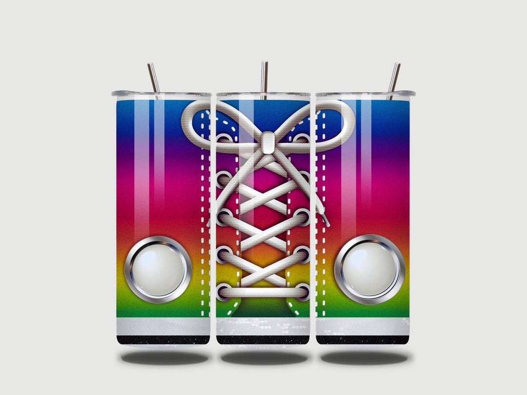 Sneaker Wrap 30oz Straight Tumblers 10" X 9.4" Rainbow Tumbler Wrap ...