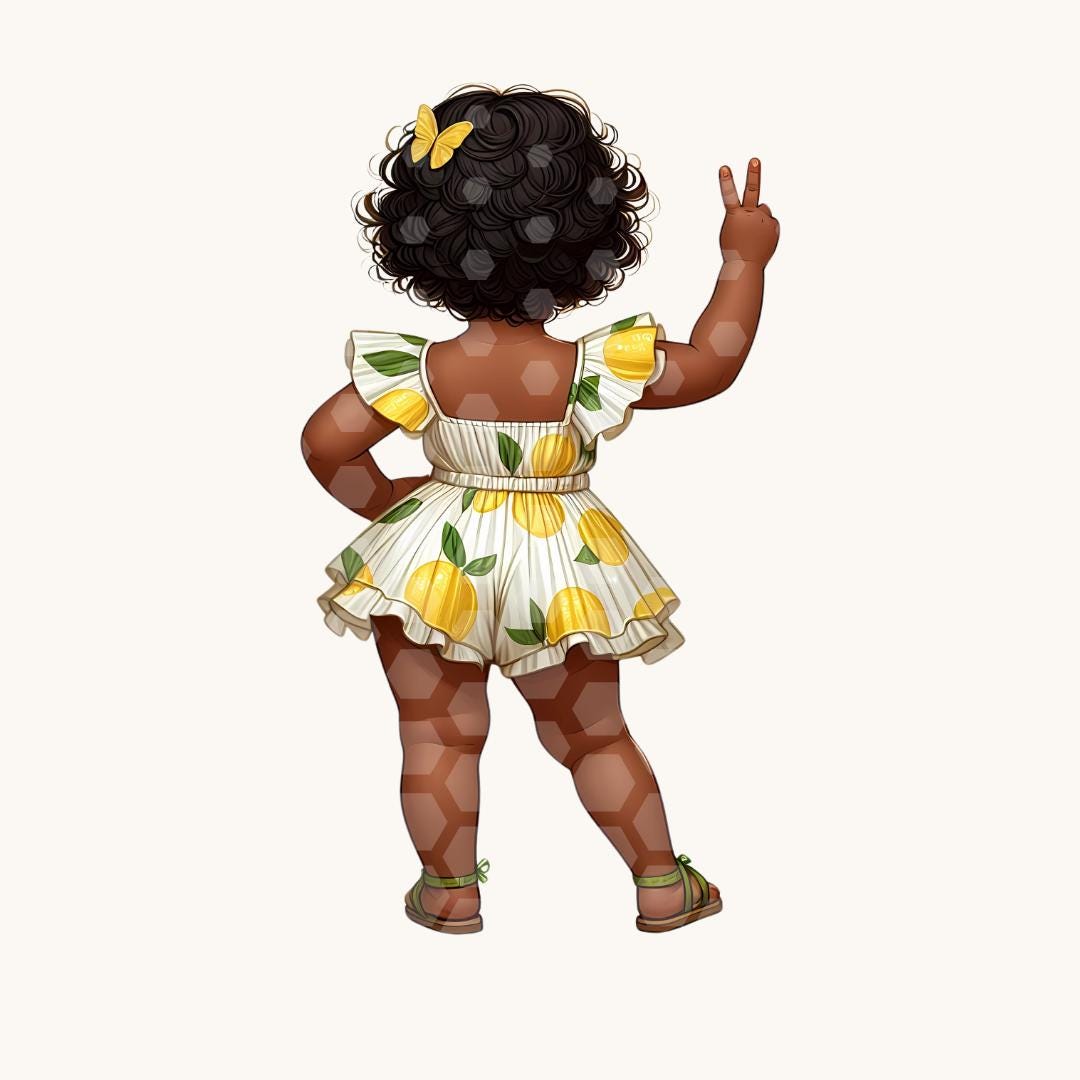 Lemon Baby Girl Birthday Clipart PNG | Sassy Toddler Fashion Graphic ...