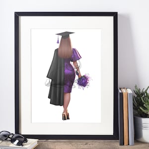 Graduation Girl Purple Dress Clipart Graduation High School College ...