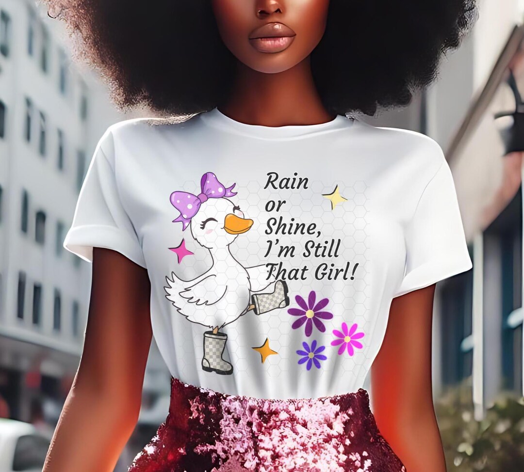 Girly Duck Graphic Cute Duck in Designer Rainboots Clipart Rain or ...