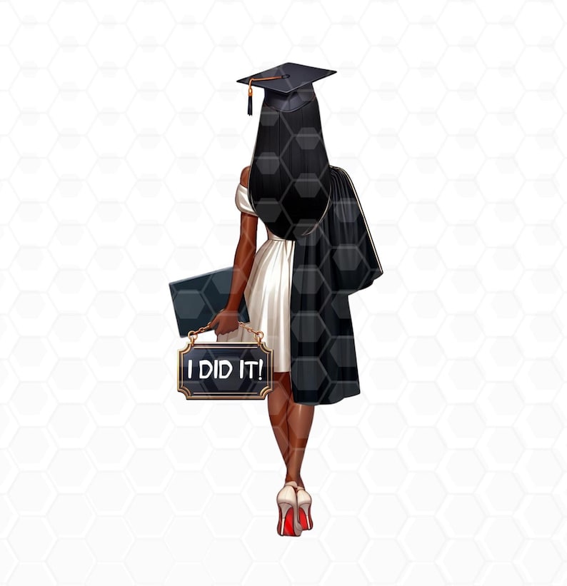 Graduation Girl Clipart Black American African British Caribbean Senior ...