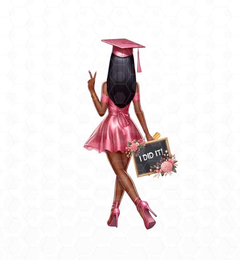Graduation Girl Clipart Black American African British Caribbean High ...