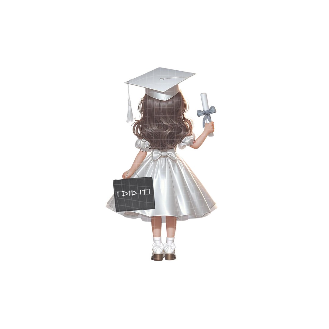 Graduation Girl Clipart Kindergarten Brunette Girl Graphic – School ...
