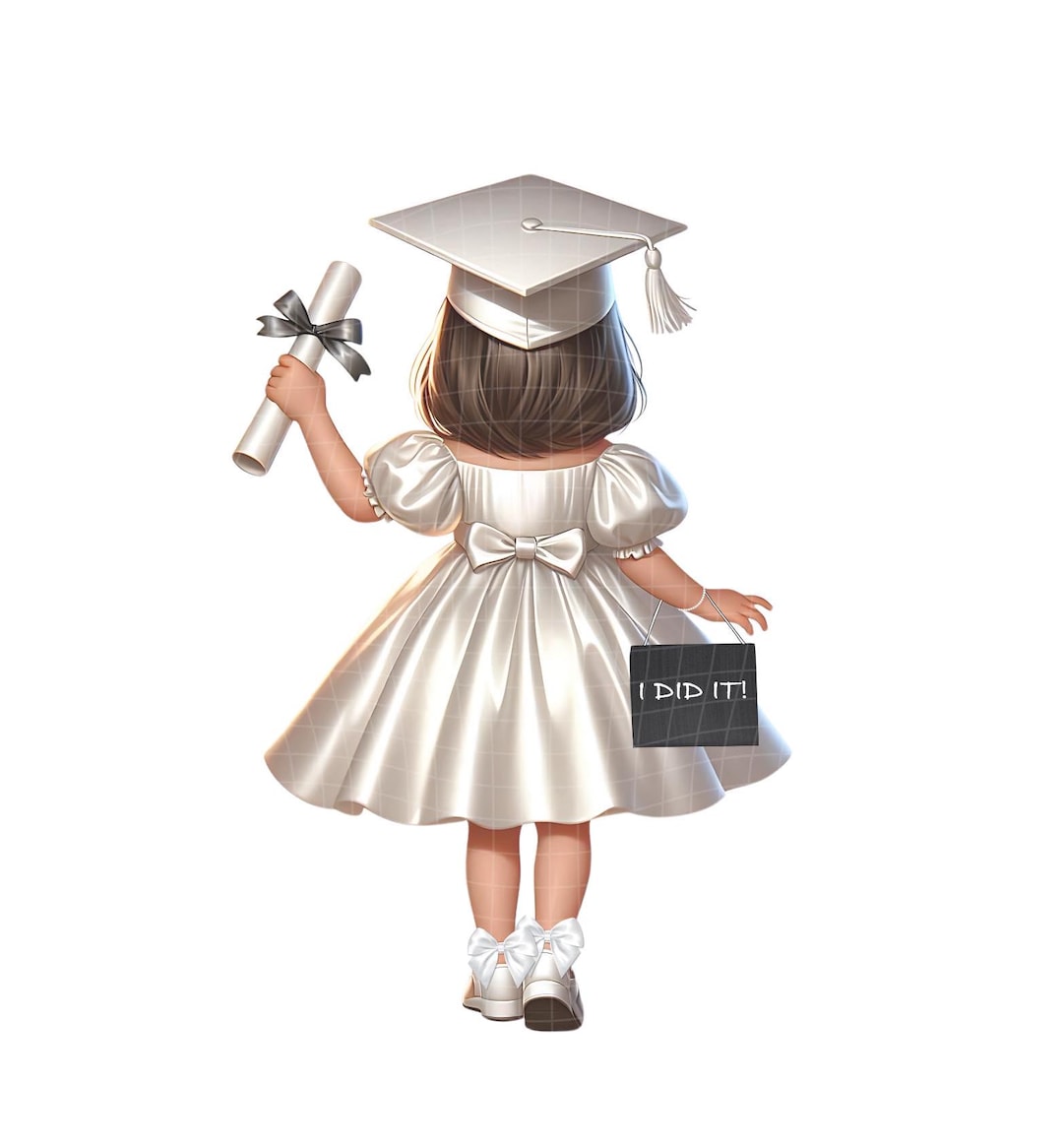 Graduation Girl Clipart Kindergarten Brunette Girl Graphic – School ...
