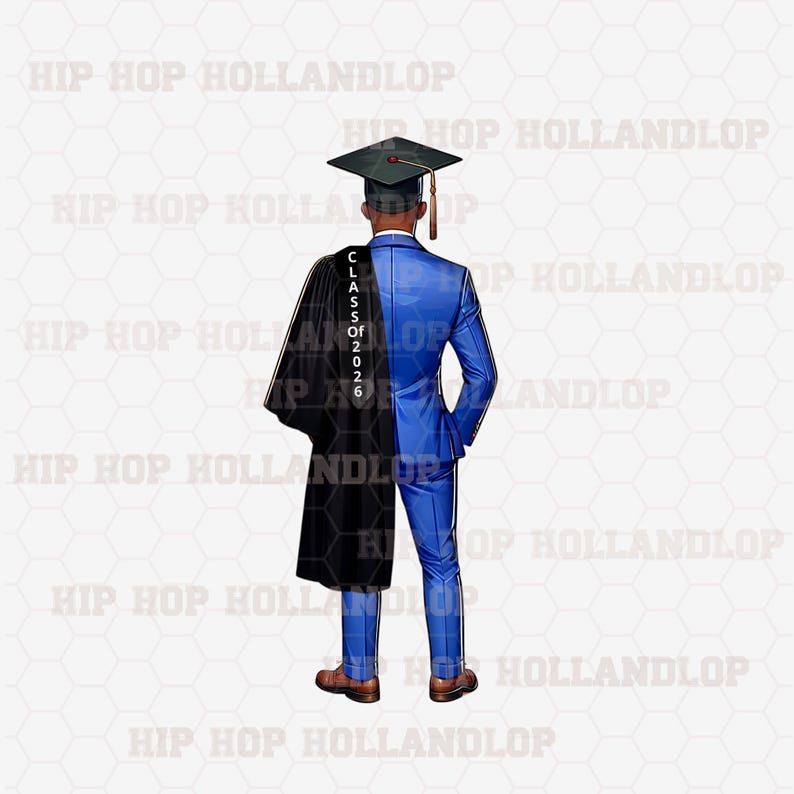 Graduation Guy Digital Art | Blue Suit Graduate Clipart | Class of 2026 ...