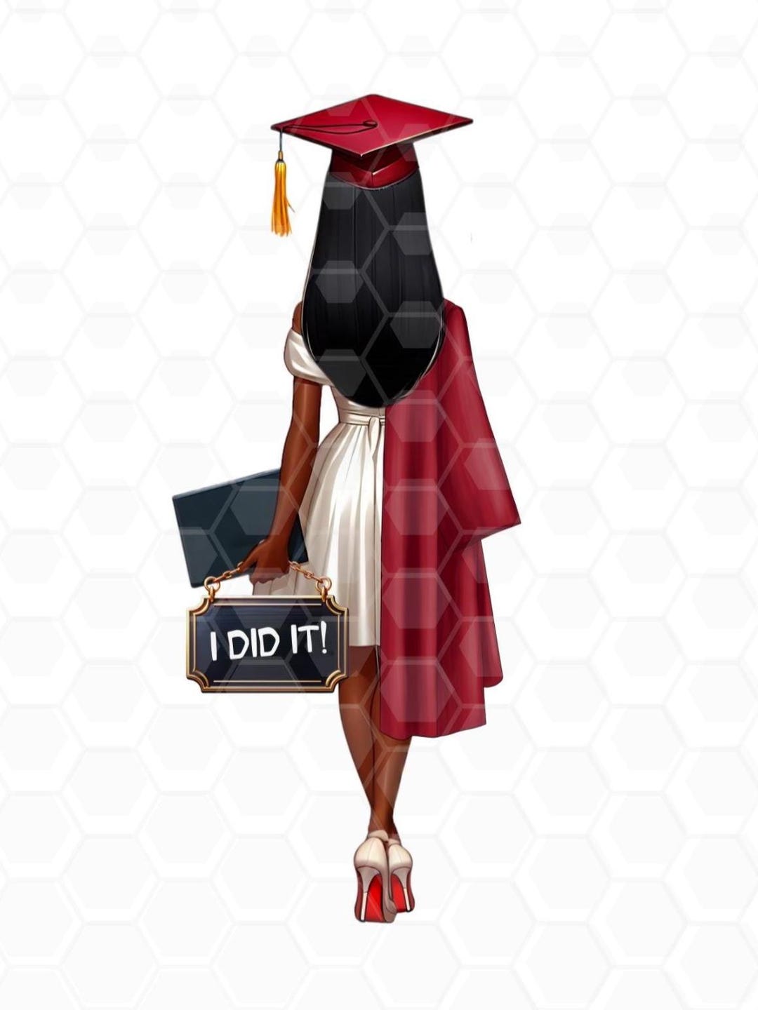 Graduation Girl Clipart Black American African British Caribbean Senior ...