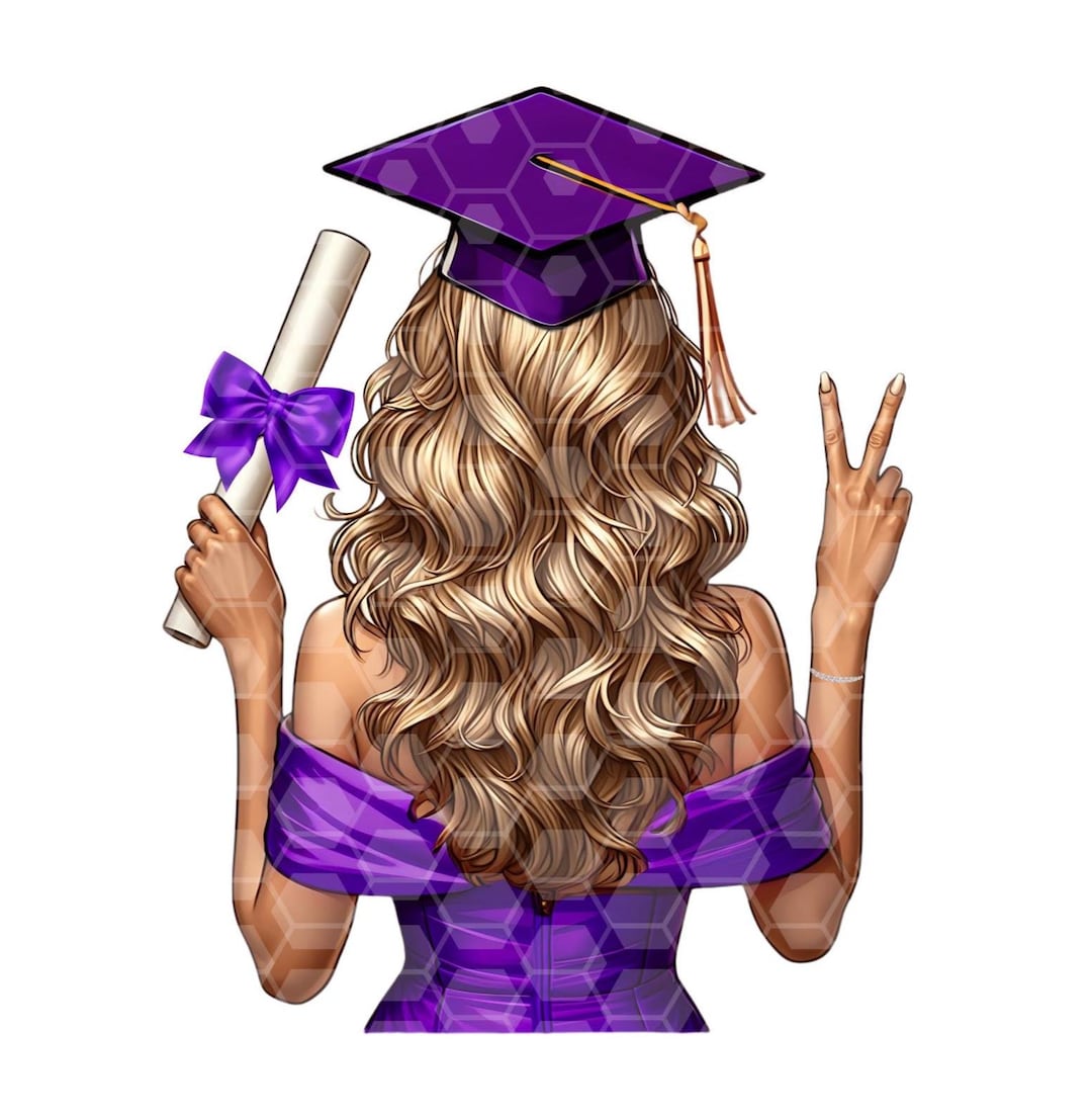 Senior Graduation Head PNG | Blonde Girl Grad Cap Topper Clipart ...