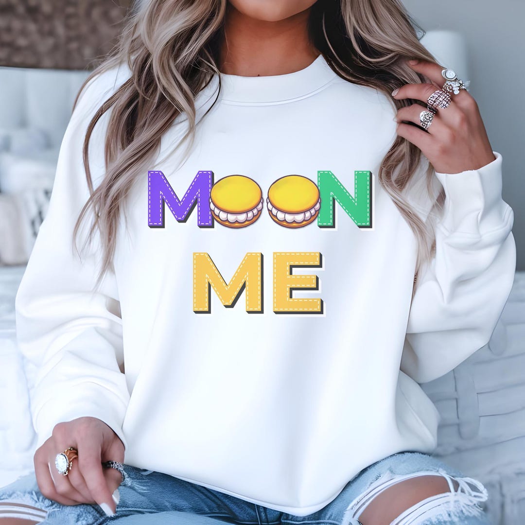 Mardi Gras "moon Me" Moon Pie Art – Quirky Carnival Print (digital ...