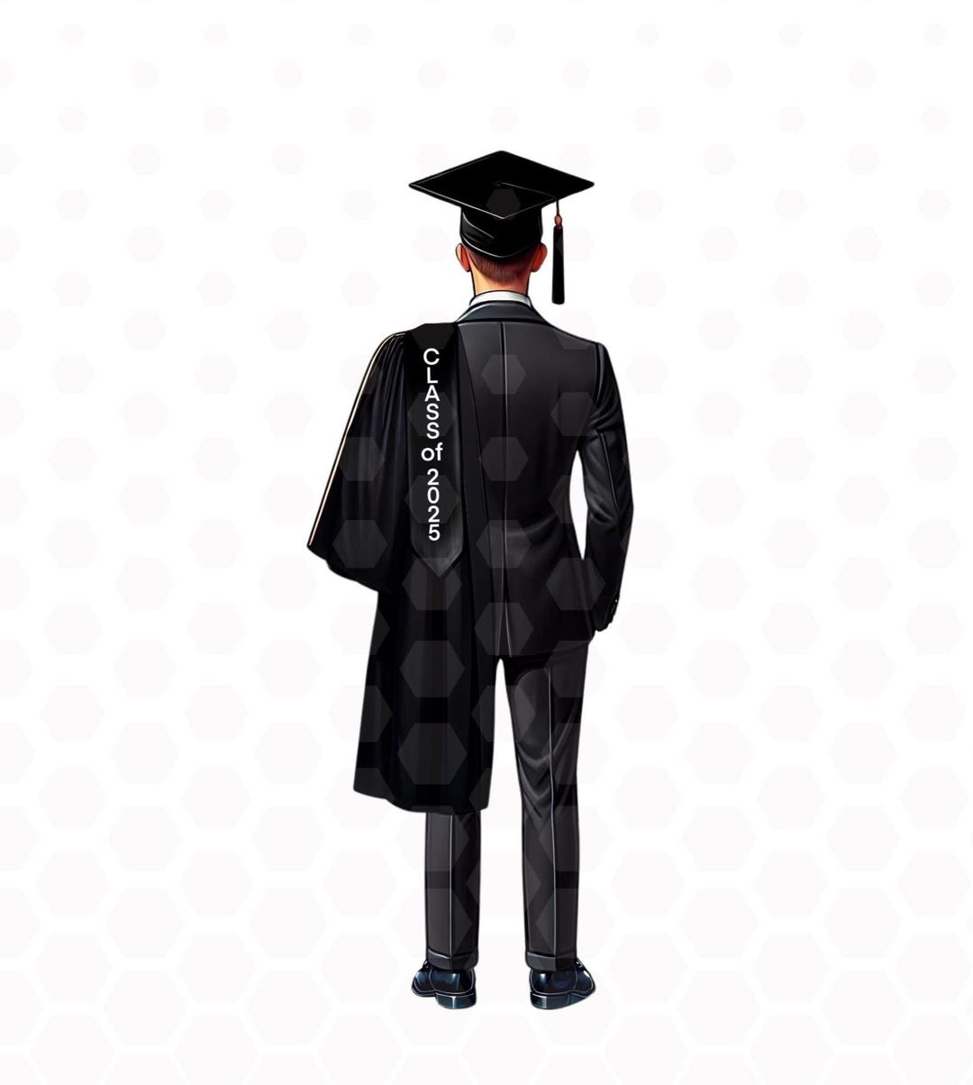Graduation Guy Digital Art | Black Suit Graduate Clipart | Class of ...
