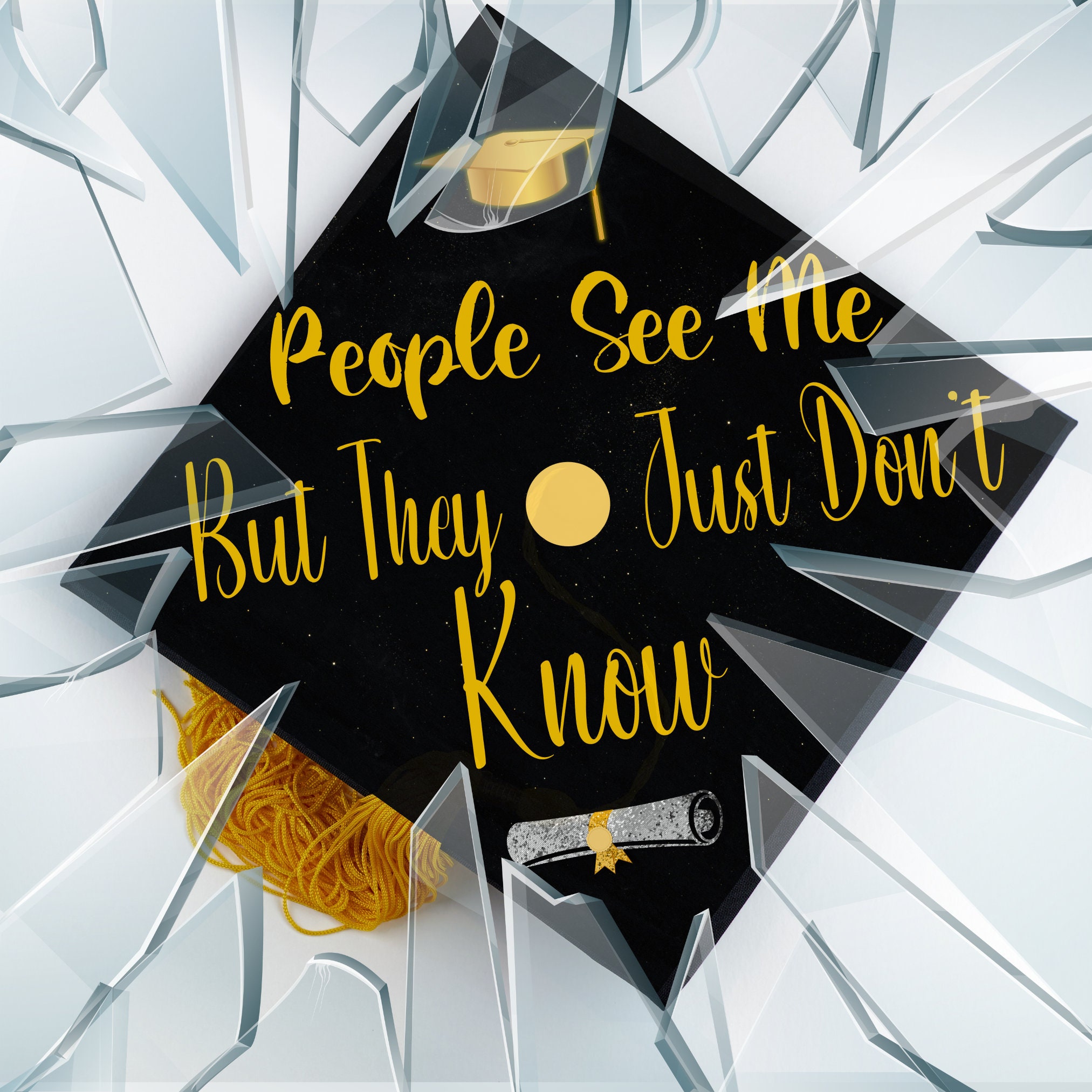 Digital Print Graduation Cap Topper DIY Graduation Cap Topper, Faux ...