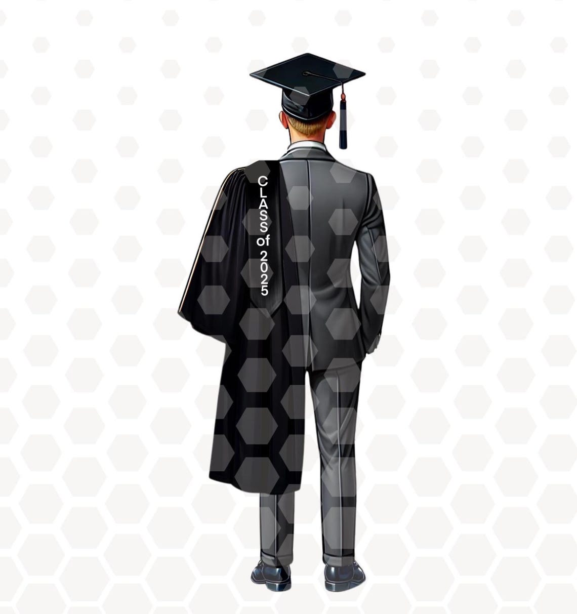 Graduation Guy Digital Art | Grey Gray Suit Graduate Clipart | Class of ...