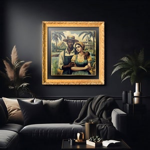 Toile De Jouy Black Louisiana Purchase Era Couple Digital Print for ...