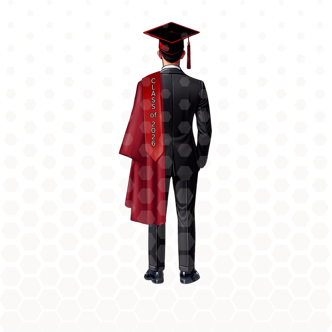 Graduation Guy Digital Art | Black Suit Graduate Clipart | Class of ...