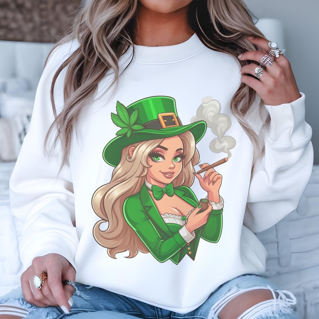 420 Clip Art Png Leprechaun Lady With a Twist- Marijuana Plant Clip Art ...