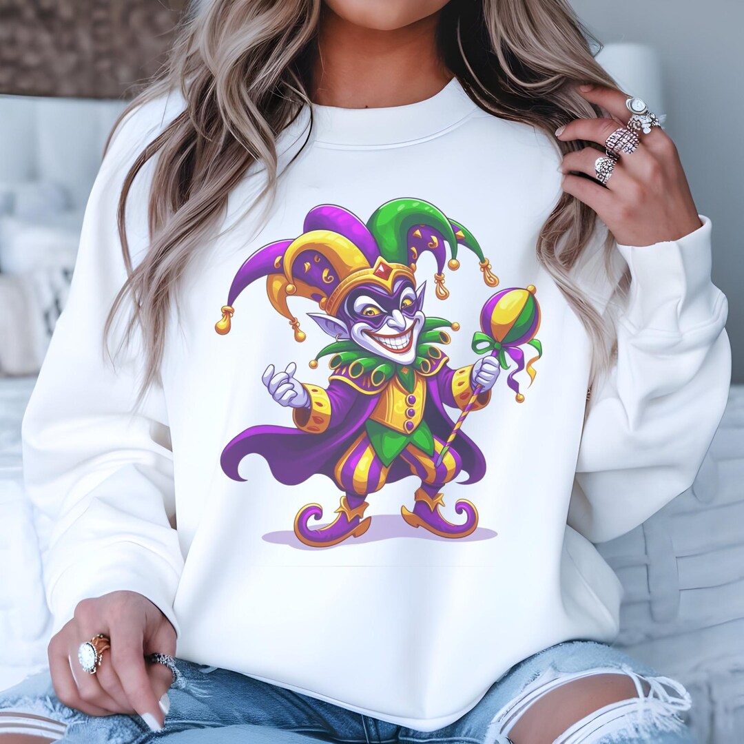 Mardi Gras Jester Art-colorful Playful Carnival Decor for Festive ...