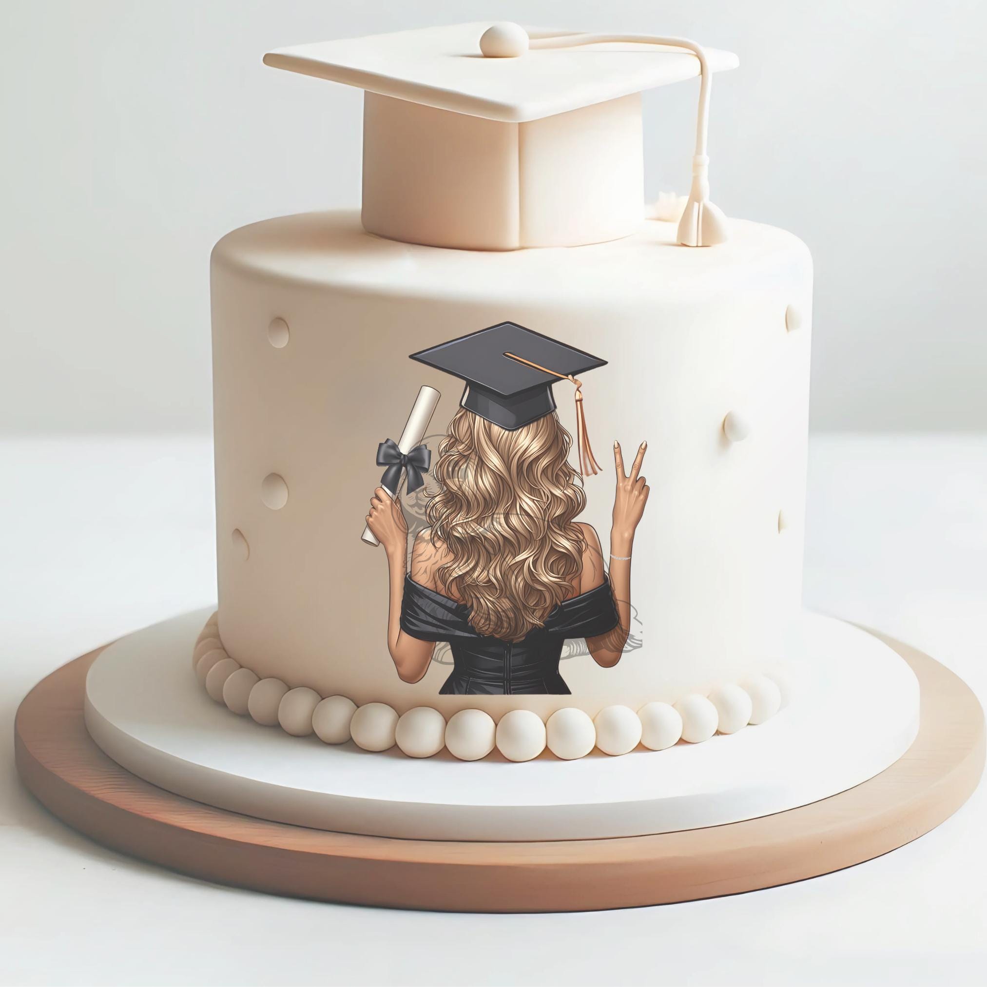 Senior Graduation Head PNG | Blonde Girl Grad Cap Topper Clipart ...