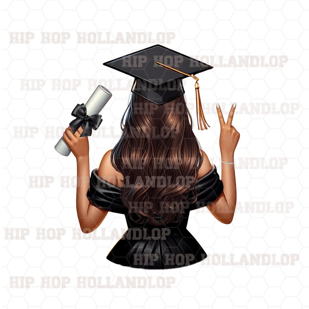 Senior Graduation Head PNG | Brunette Girl Grad Cap Topper Clipart ...