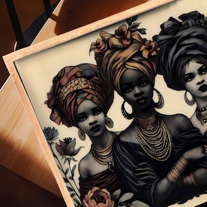 Toile De Jouy Tignon Law of 1786 Black Women Digital Print for Wall Art ...