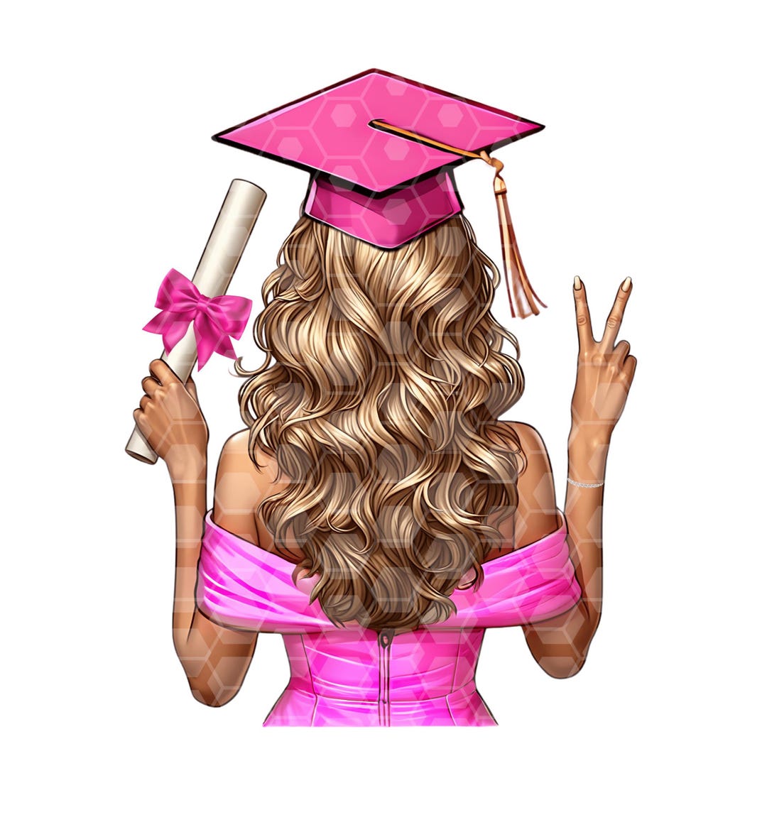 Senior Graduation Head PNG | Blonde Girl Grad Cap Topper Clipart ...