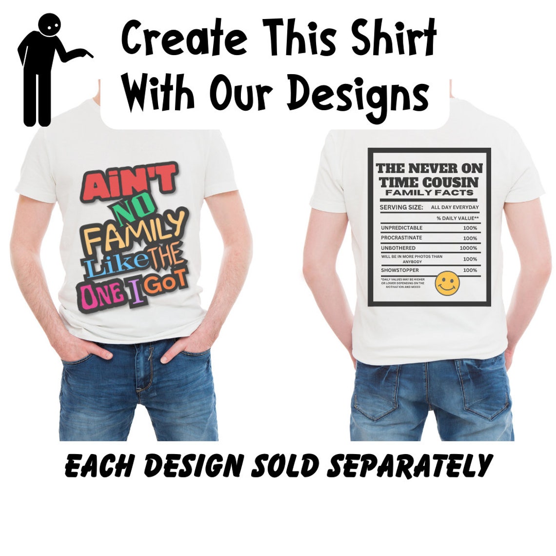 Cousins Nutrition Facts Graphic PNG Bundle for T-shirts Family Reunion ...