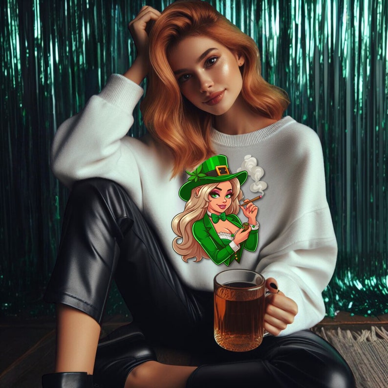 420 Clip Art Png Leprechaun Lady With a Twist- Marijuana Plant Clip Art ...